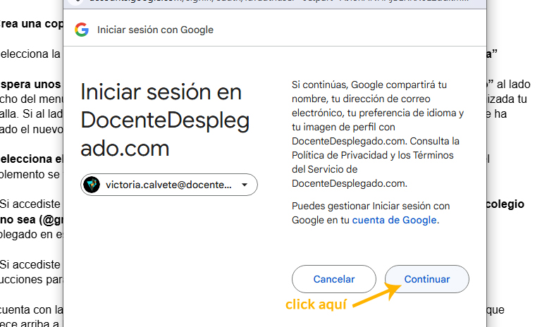 App Docente Desplegado - Ingreso a través de Ceibal o Cuentas Institucionales